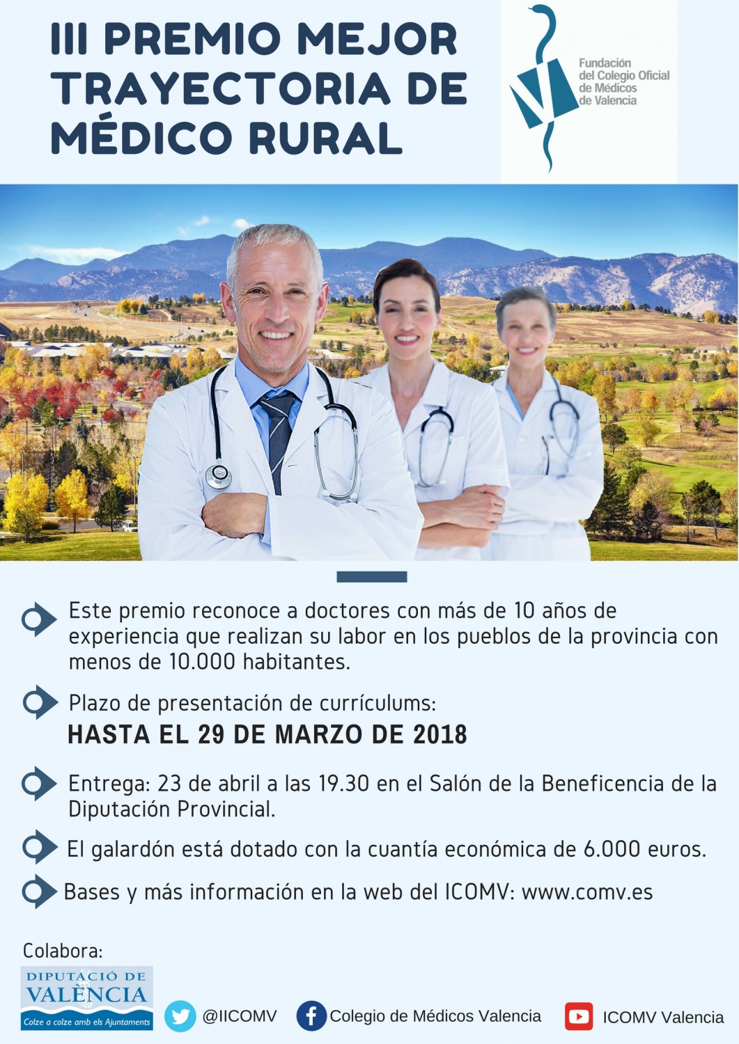Abierto el plazo del premio Mejor Trayectoria de Médico Rural del ICOMV ...